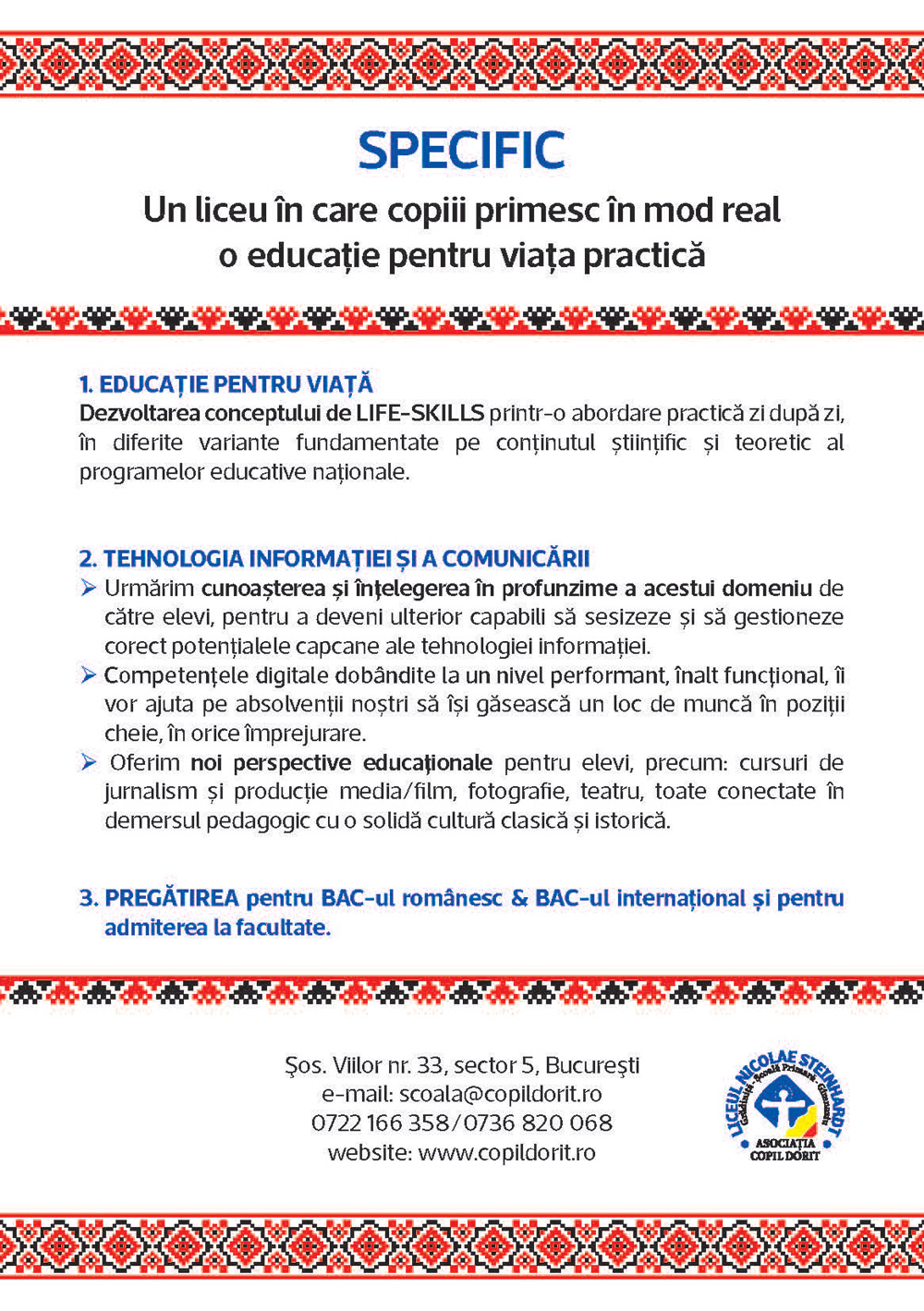 Liceu – Scoala Copil Dorit